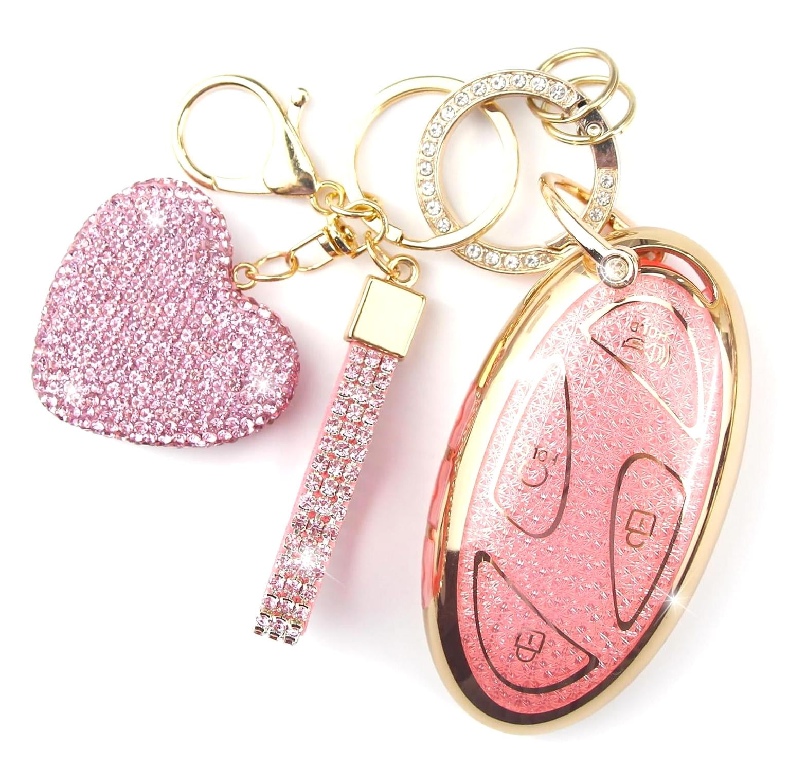 ANYWAY.GO Key Fob Cover with Diamond Keychain Suitable for Car Key ...