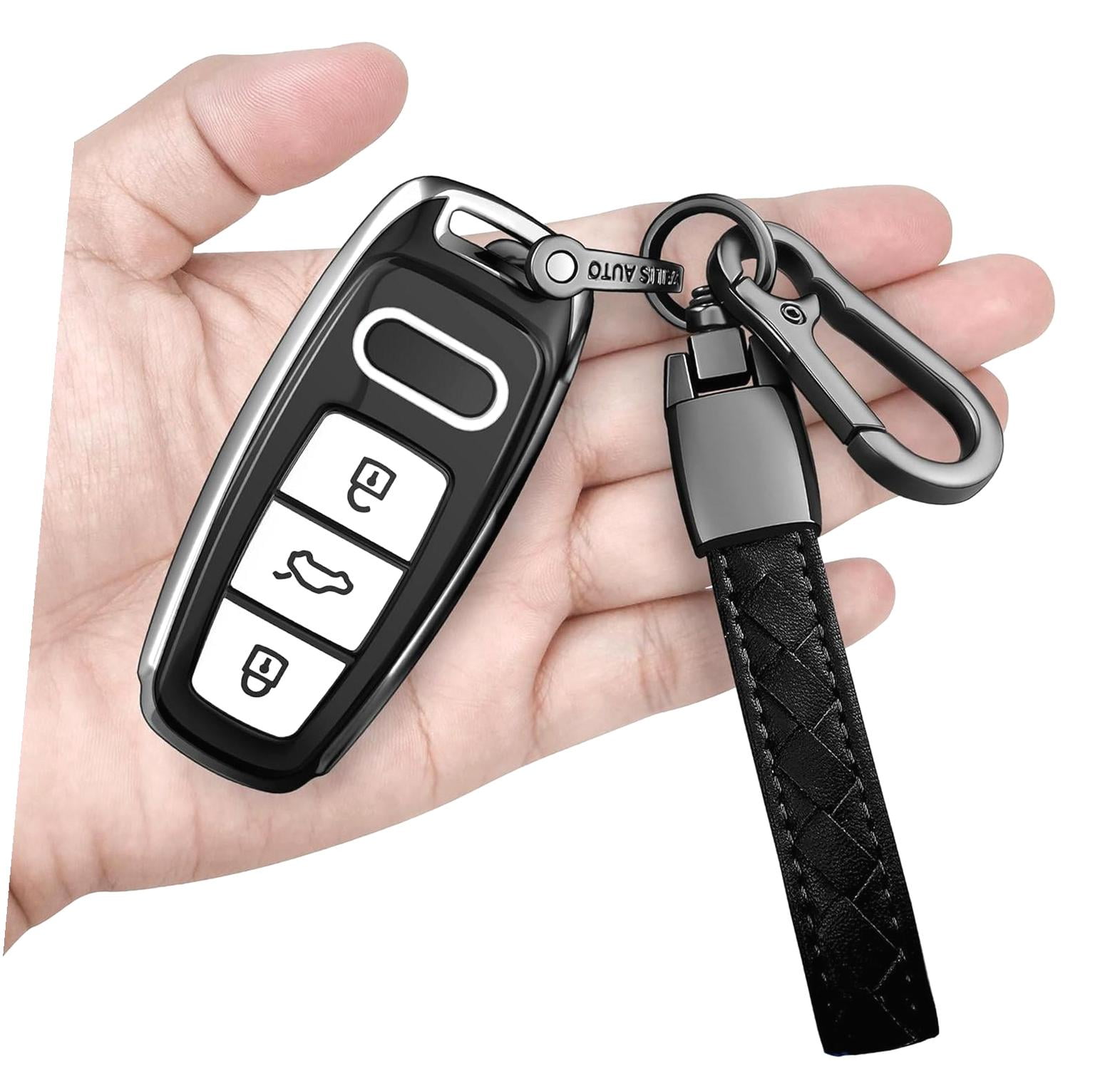 ANYWAY.GO Key Fob Cover with Keychain, Soft Full Protection Key Shell for 2020-2024 A6L, A6, A7 ...
