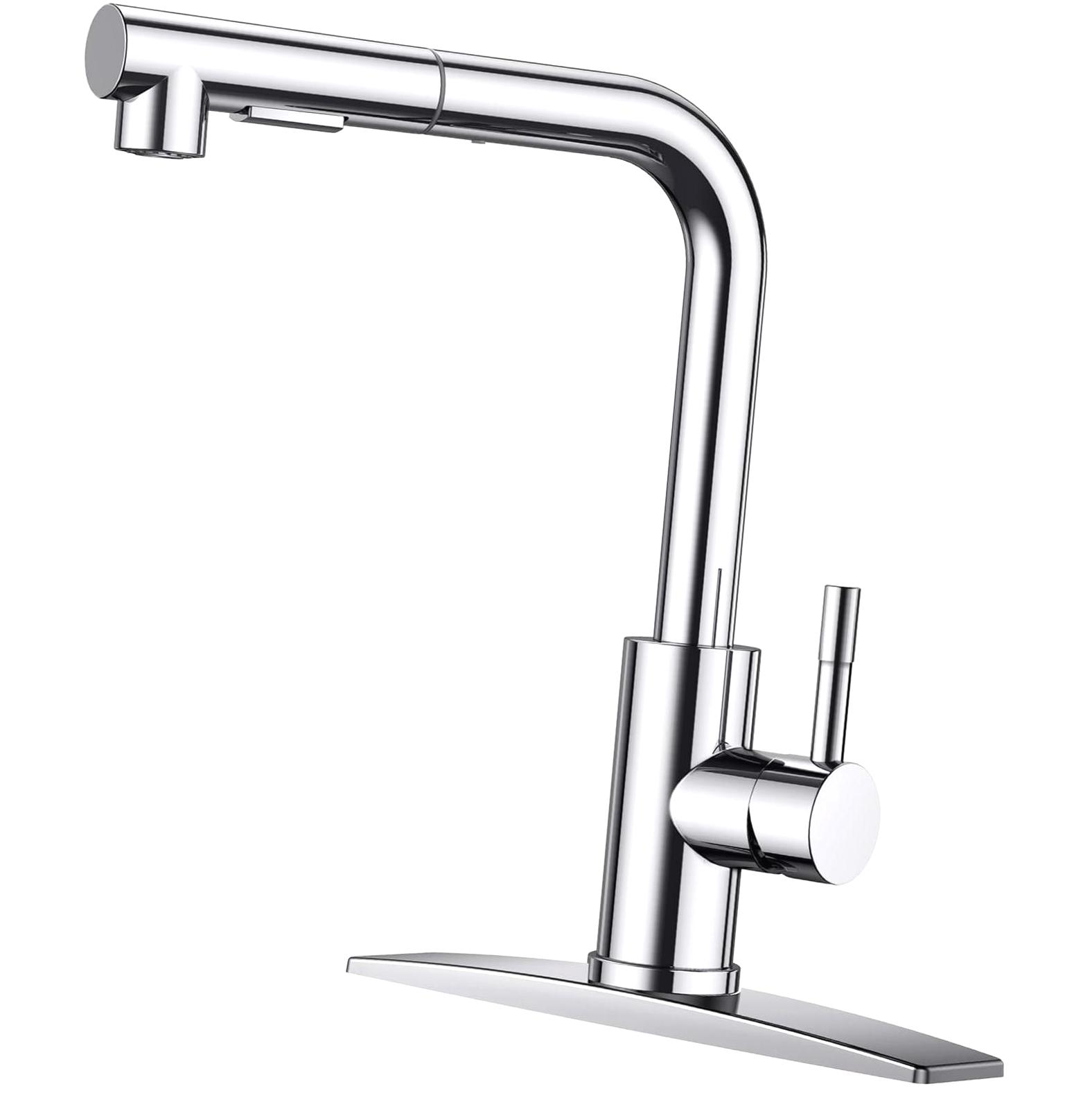 ANYWAY.GO Kitchen Faucets with Pull Down Sprayer, Steel Single Handle ...