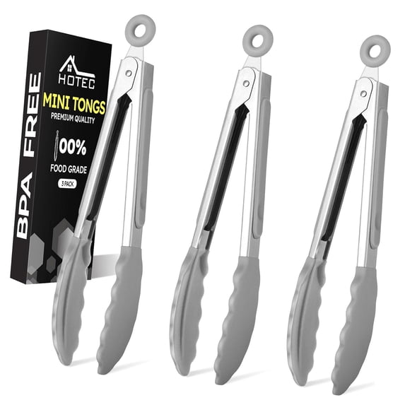 ANYWAY.GO Kitchen Tongs for Cooking 7-Inch Small Serving Tongs with ...