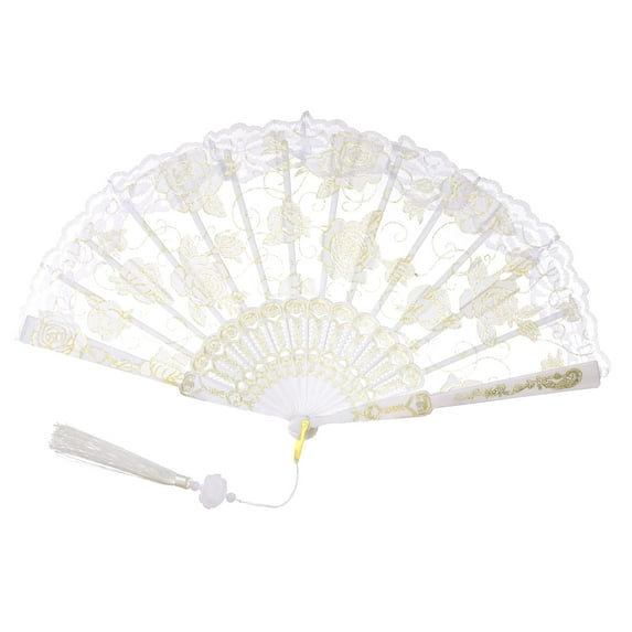 ANYWAY.GO Lace Handheld Embroidered Folding Fans Chinese Hand Fan for ...