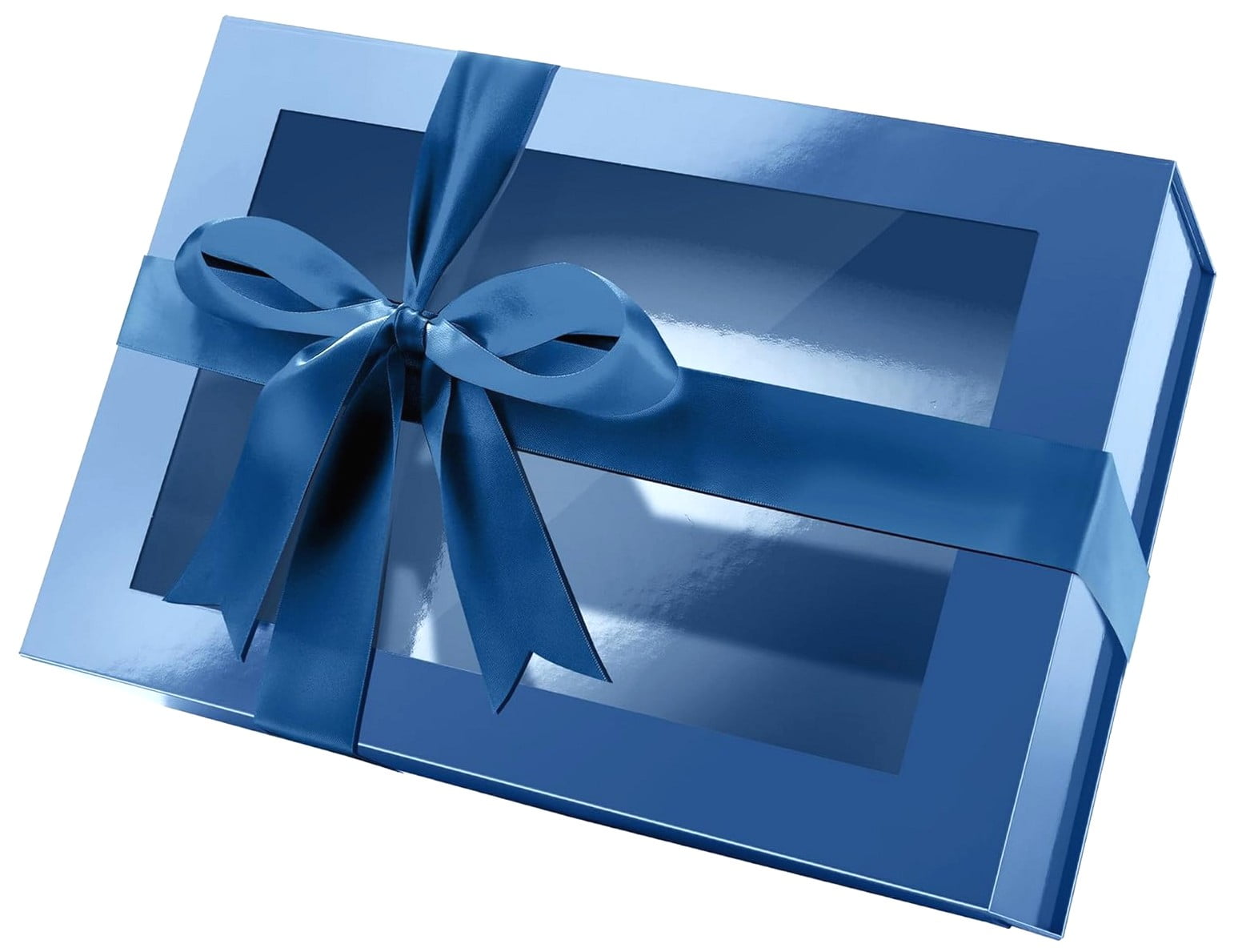 ANYWAY.GO Large Blue Box with Window, 13.5x9x4.1 Inches Clear Box for ...