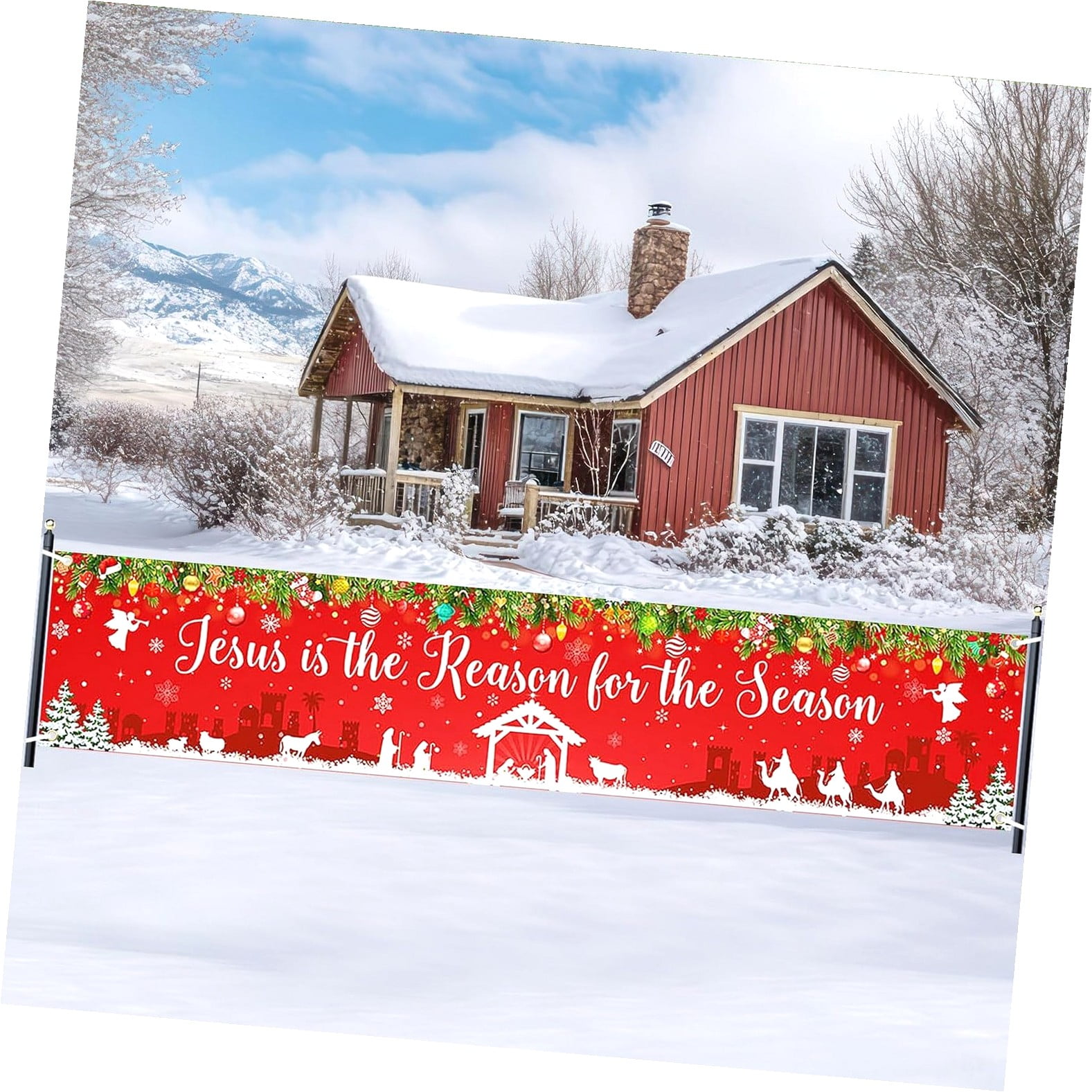 ANYWAY.GO Large Christmas Banner Is the Reason for the Season Banner 8 ...