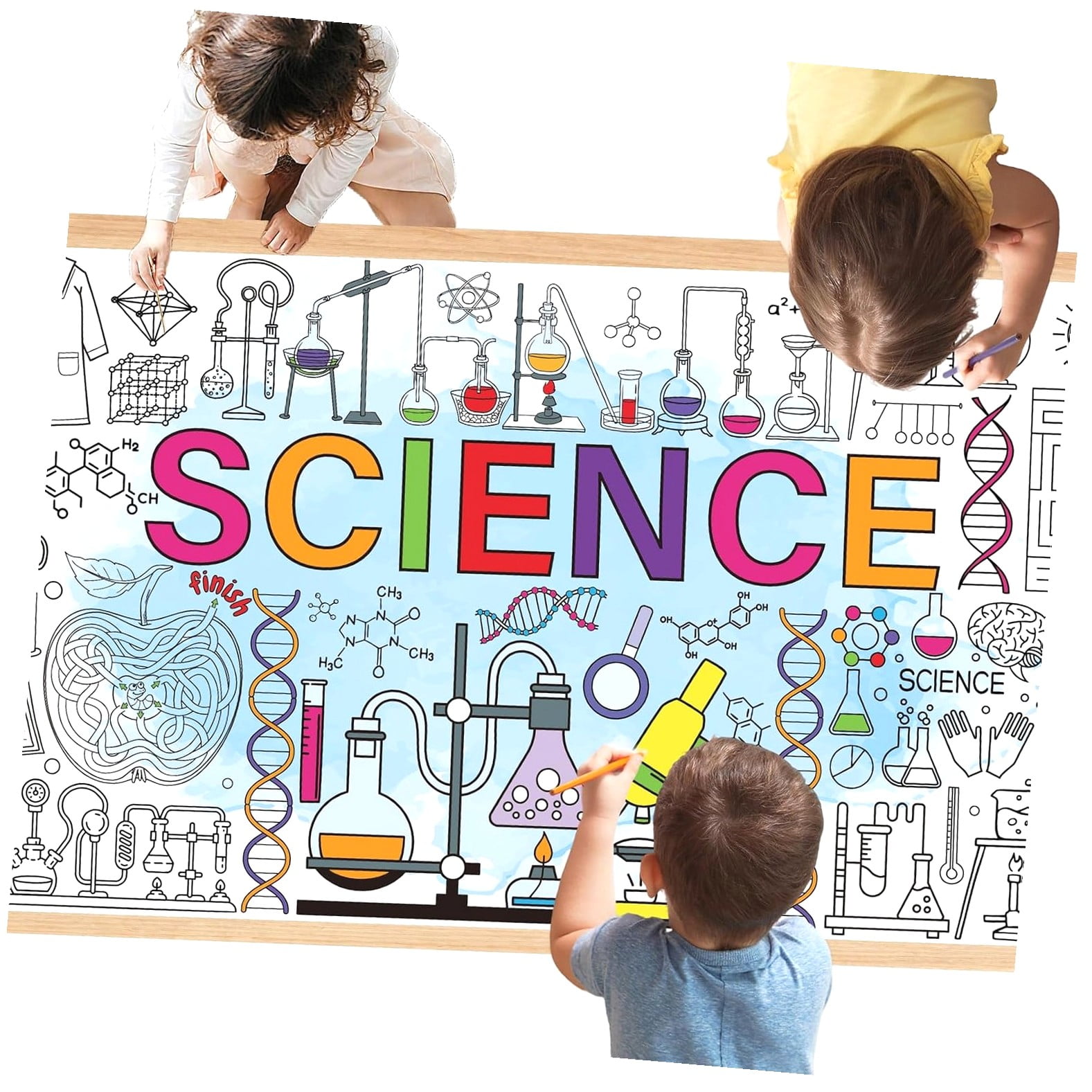 ANYWAY.GO Large Science Classroom Decor 29.5 71 Inch Science Coloring ...