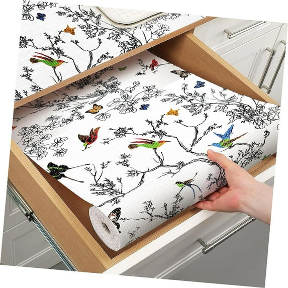 ANYWAY.GO Liner for Kitchen Cabinets Non-Adhesive Drawer Liner Floral ...