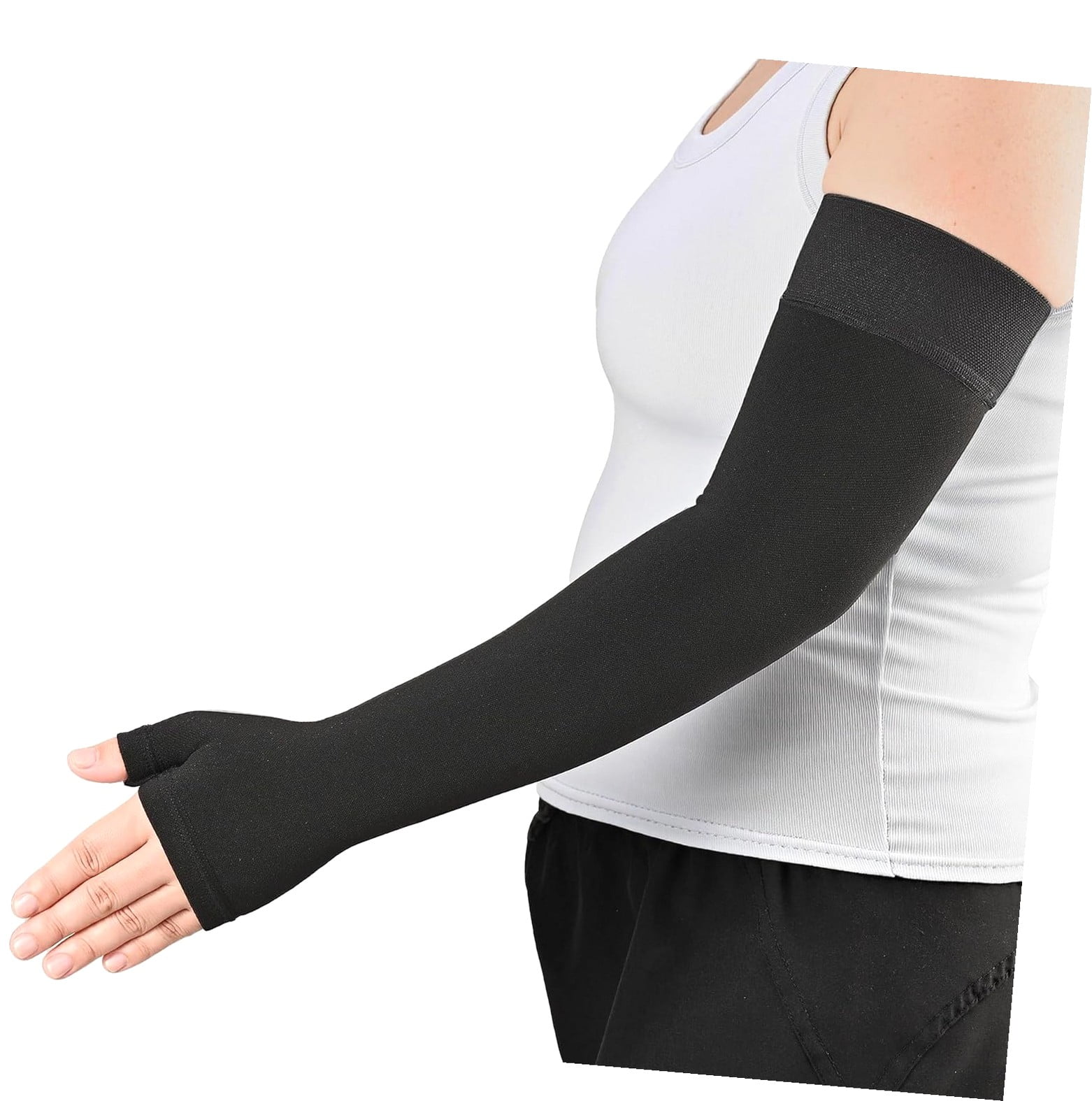 ANYWAY.GO Lymphedema Compression Arm Sleeve with Gauntlet, 15-20 mmHg ...