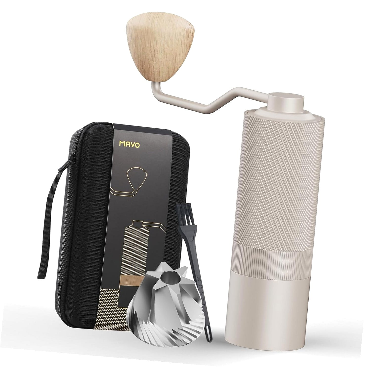 ANYWAY.GO Manual Coffee Grinder, Wizard Hand Coffee Grinder, 25g with CNC Steel Hexagonal ...