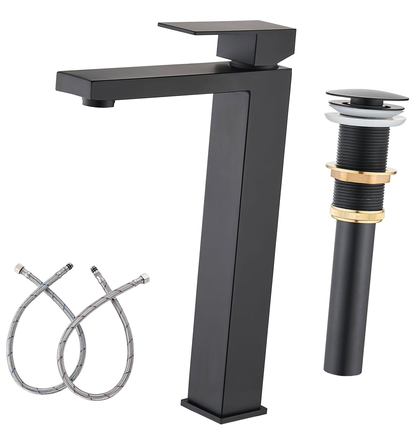 ANYWAY.GO Matte Sink , 1 Hole Single Handle Tall Bathroom Vanity ...