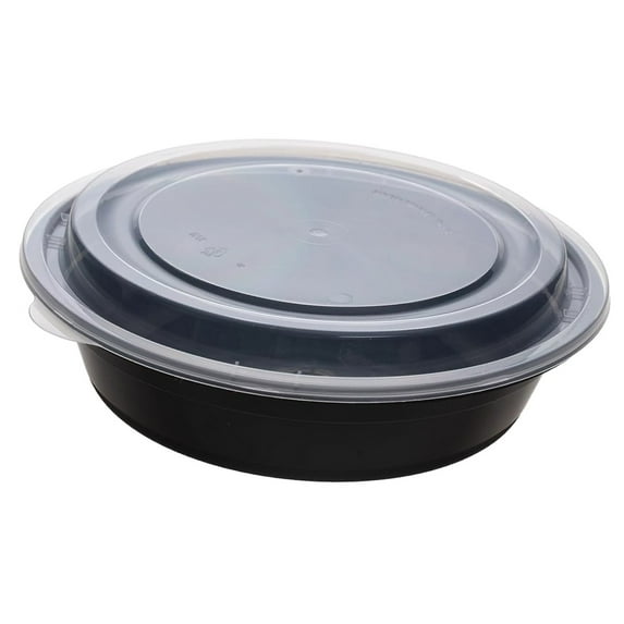 ANYWAY.GO Meal Prep Containers with , Round Shape, 50 Packs (100 Pieces ...