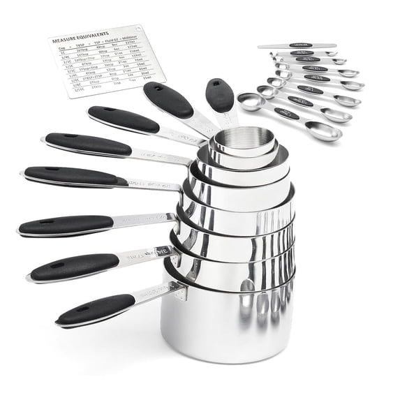 ANYWAY.GO Measuring Cups -Piece Steel Measuring Set, Measuring Cups and ...