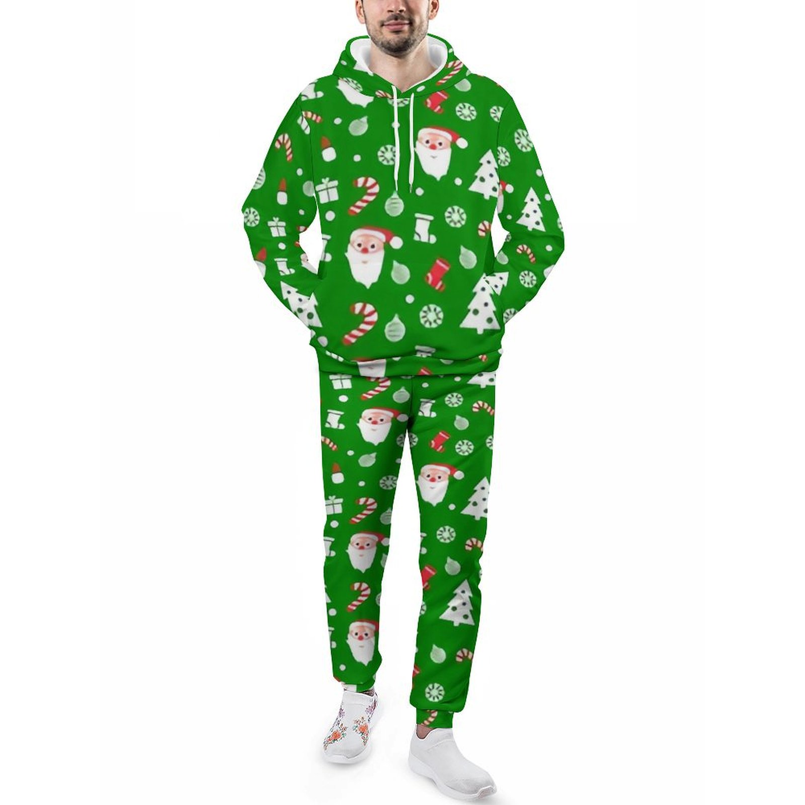 ANYWAY.GO Men's 2 Piece Outfits Hoodie Sweatshirt Christmas Paper ...