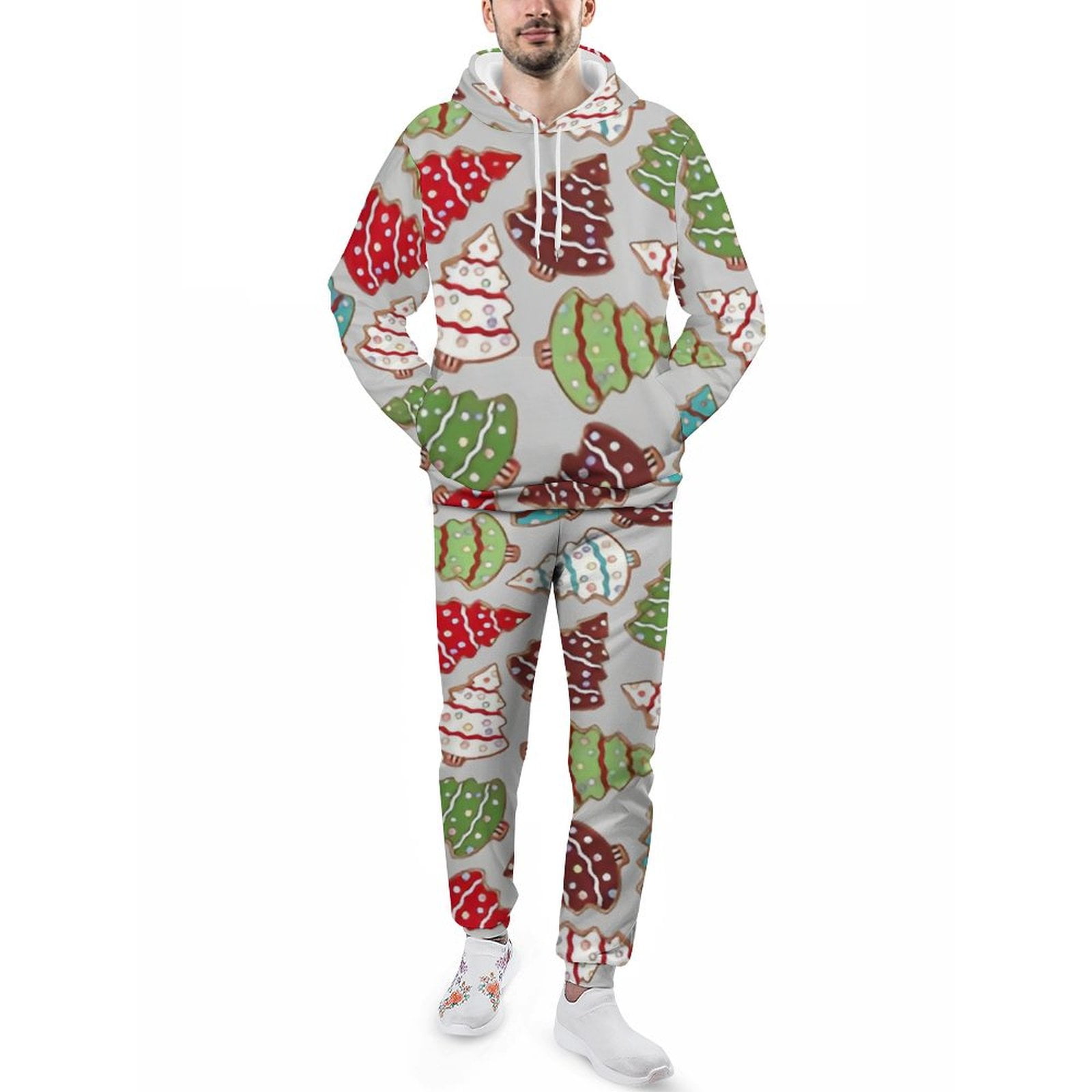 ANYWAY.GO Men's 2 Piece Outfits Hoodie Sweatshirt Gingerbread Cookies ...