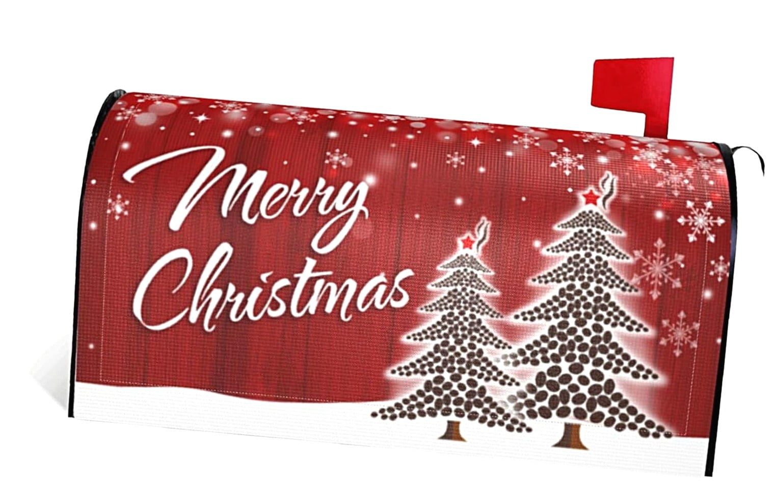 ANYWAY.GO Merry Christmas Mailbox Cover Winter Snowflake Tree Mailbox ...