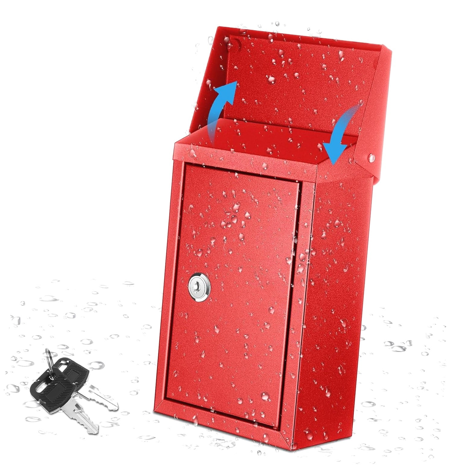 ANYWAY.GO Metal Mailbox Wall Mount Key Drop Mailbox for Outside ...