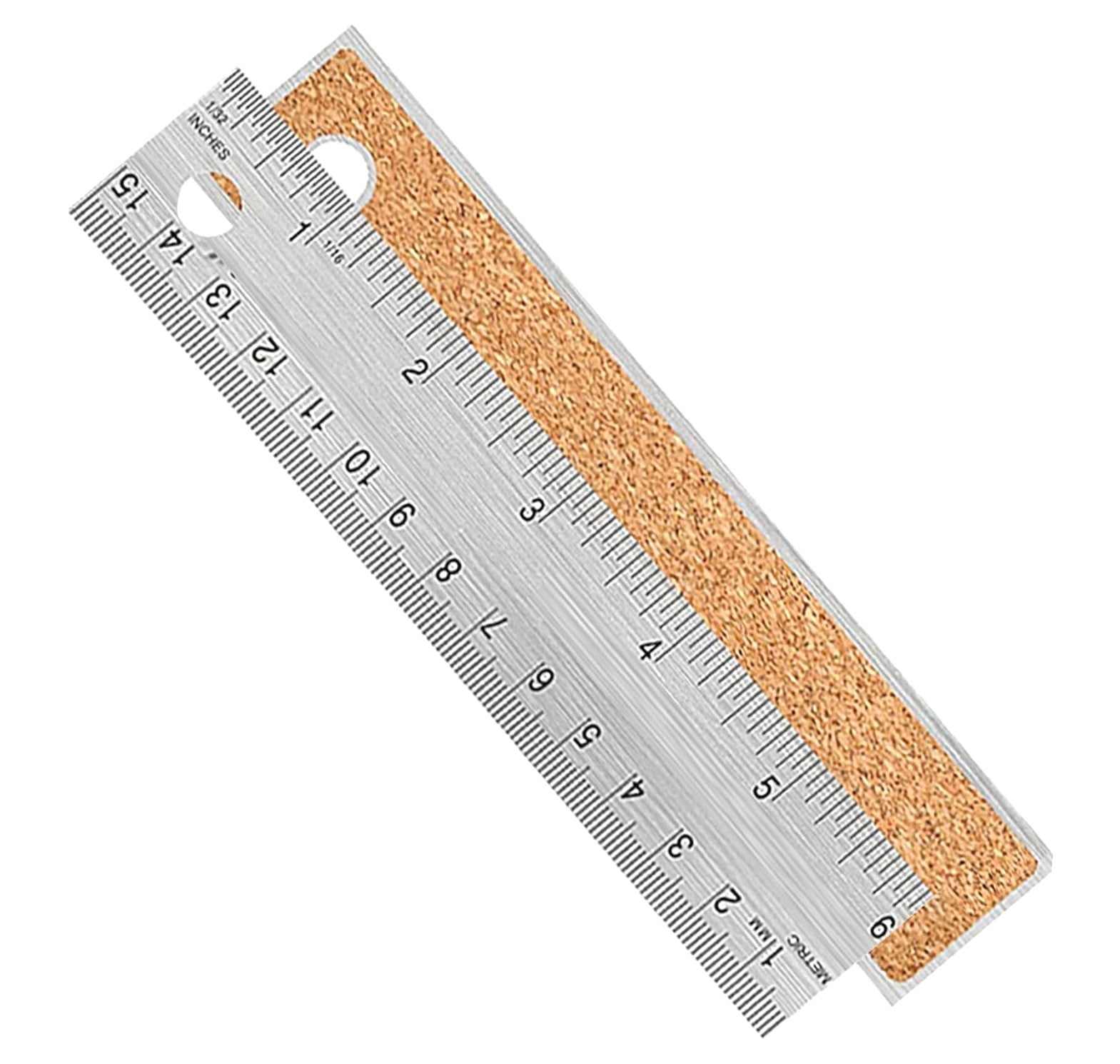 ANYWAY.GO Metal Ruler 6 Inch:[1 Pieces 6 Inch] Cork Backing Rulers with ...