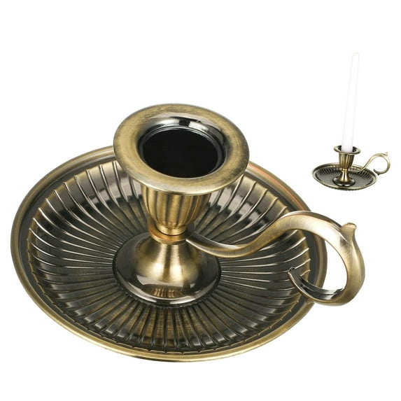 ANYWAY.GO Metal Taper Holder with Handle, Bronze Candlestick Holder ...