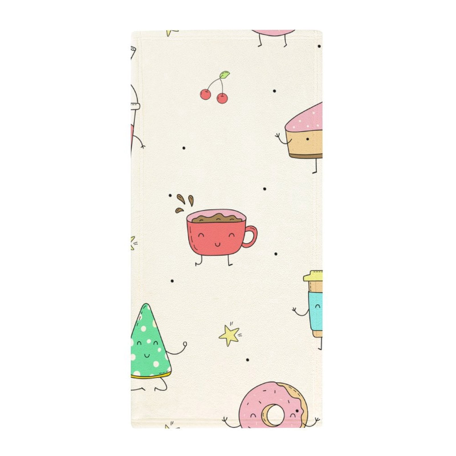 ANYWAY.GO Microfiber Coral Velvet Highly Absorbent Towels,Food Cute ...