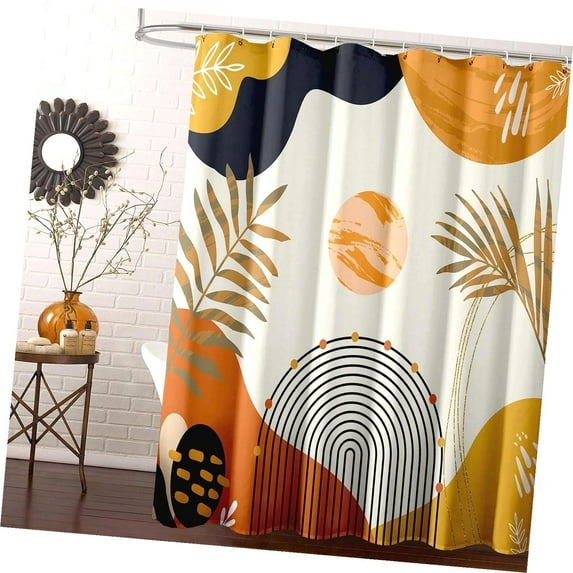 ANYWAY.GO Mid Shower Curtain, Orange Aesthetic Funky Bathroom Decor ...
