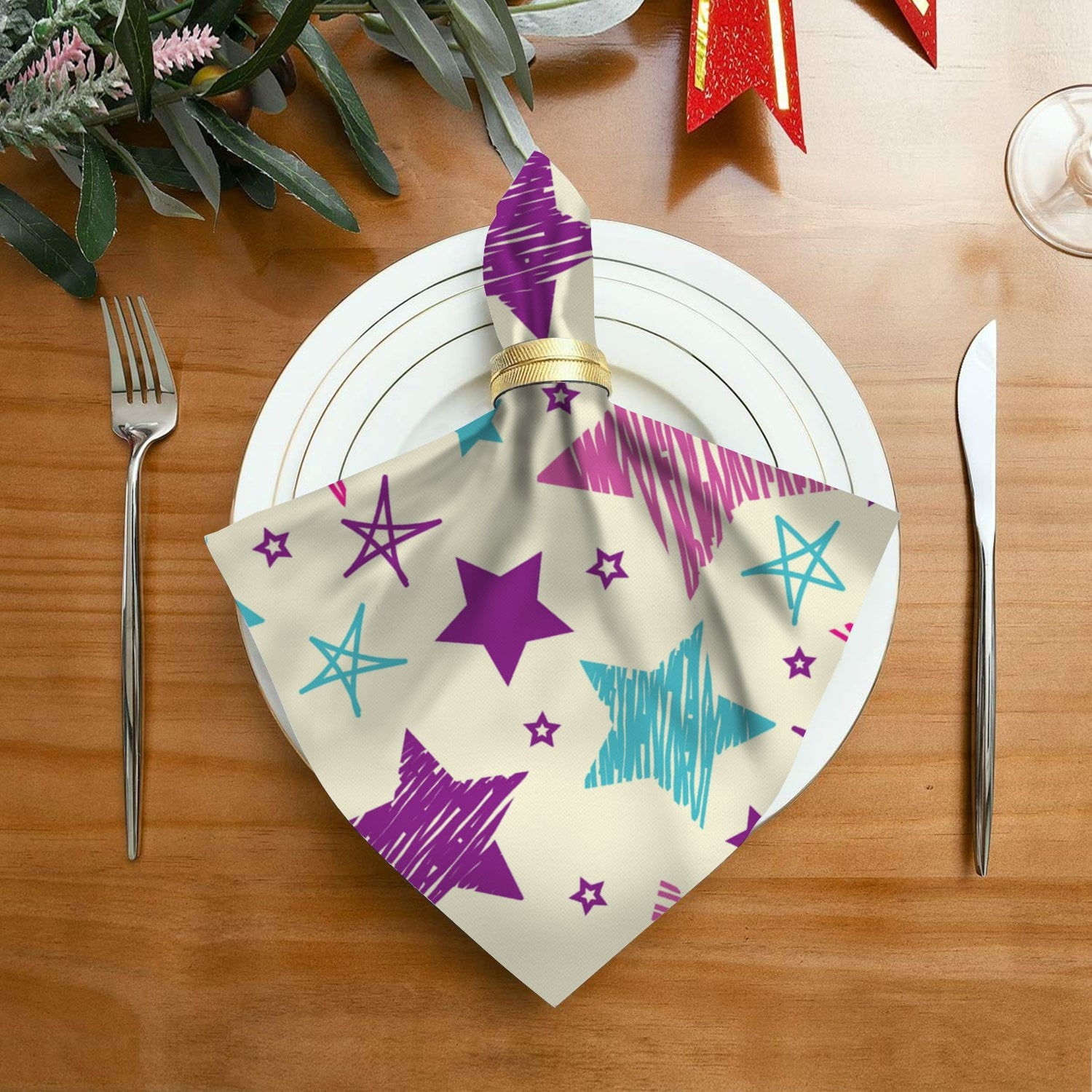 ANYWAY.GO Napkins Reusable Washable Cloth Napkins Set of 4, Soft ...