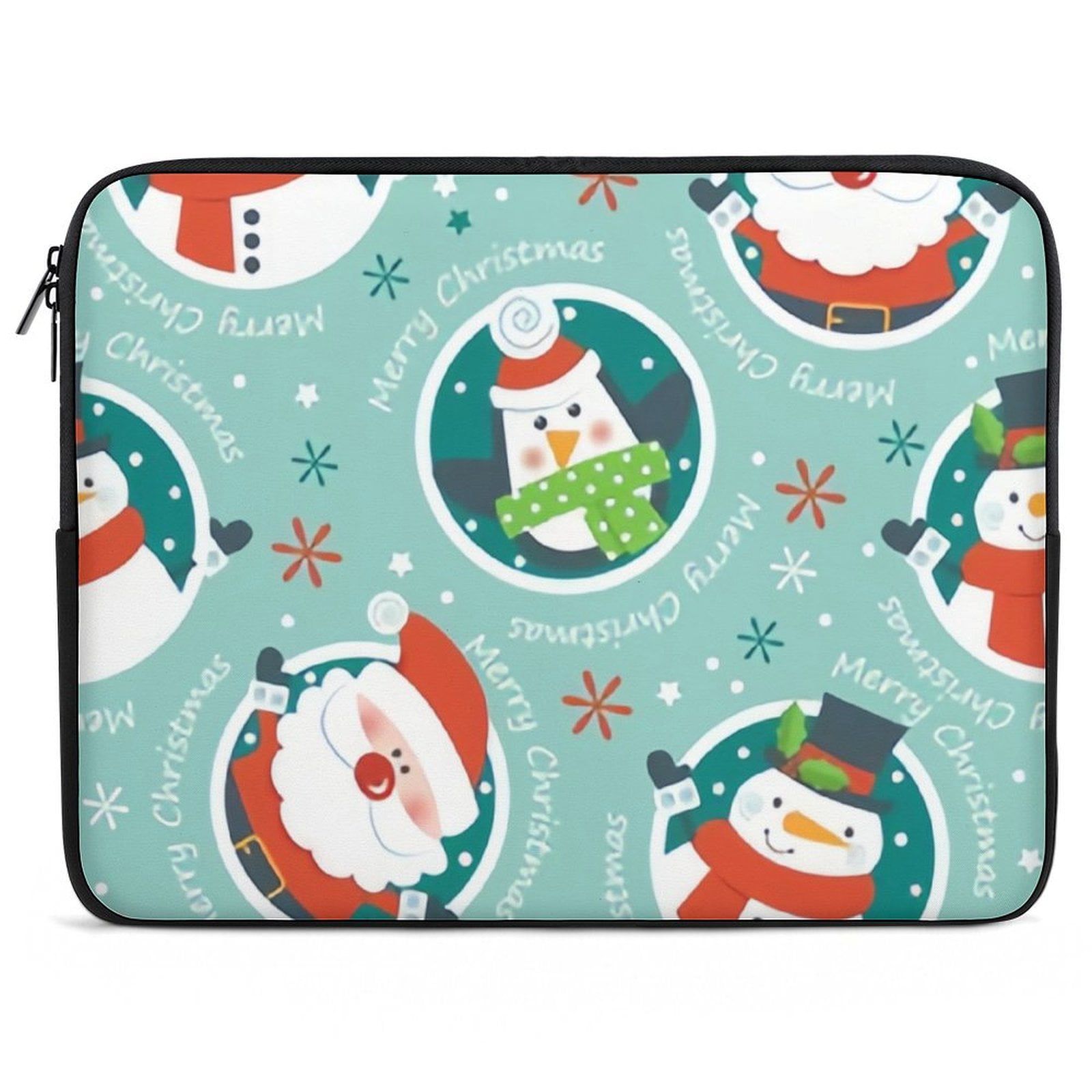 ANYWAY.GO Neoprene Notebook Computer Pocket CaseChristmas Pattern Santa ...