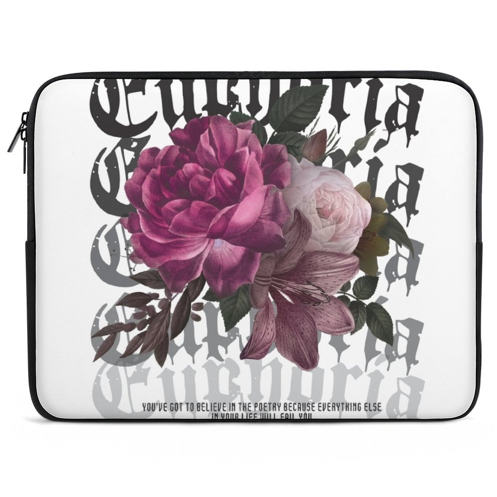 ANYWAY.GO Neoprene Notebook Computer Pocket CaseFlower Modern Gothic ...