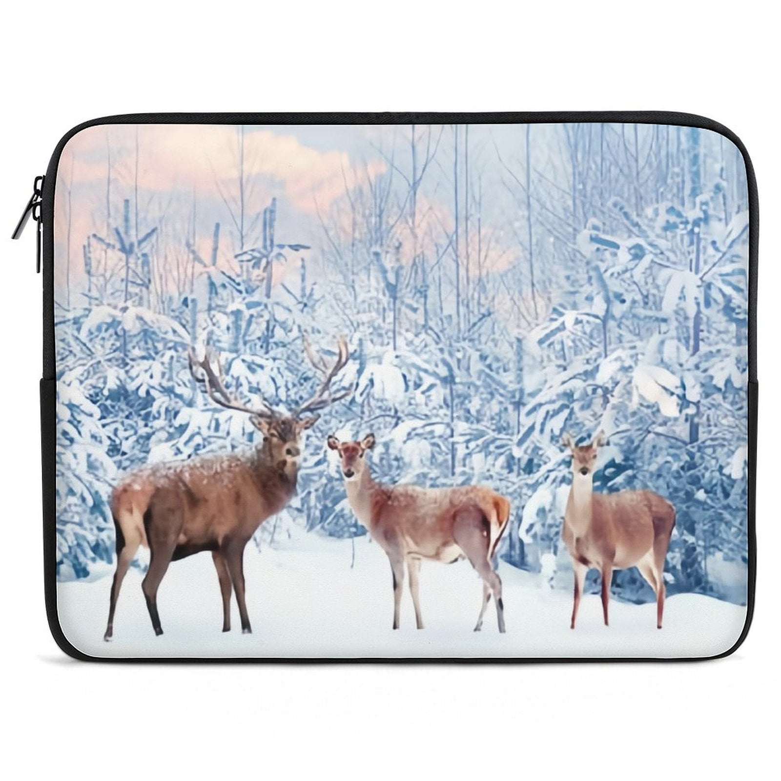 ANYWAY.GO Neoprene Notebook Computer Pocket CaseGroup Noble Deer Snowy ...