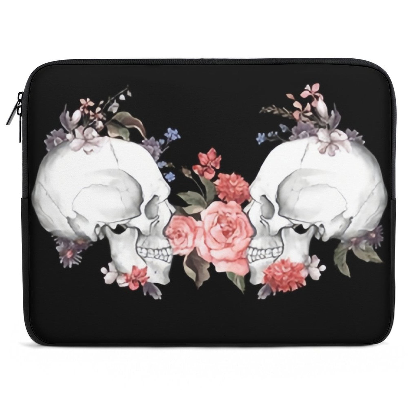 ANYWAY.GO Neoprene Notebook Computer Pocket CaseRoses Skull Day Dead ...