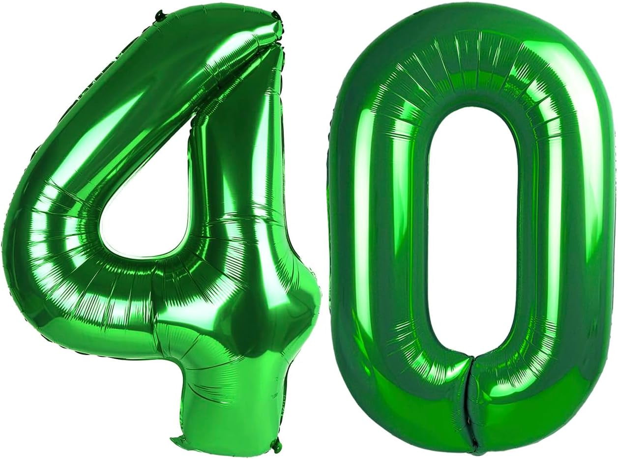 ANYWAY.GO Number 40 Balloon 40 inch, 40th Birthday Decorations, 40 Year ...