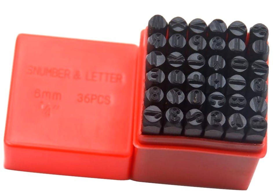 ANYWAY.GO Number and Letter Stamp Set (36 Piece Set/ 0-9) Hardened ...