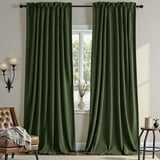 ANYWAY.GO Olive Velvet Curtains Thermal Insulated Curtain for Bedroom ...
