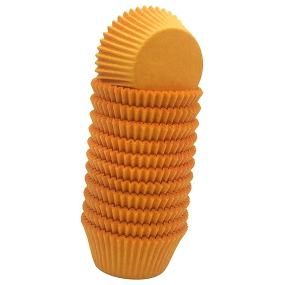 ANYWAY.GO Orange Cupcake Liners Standard Greaseproof Paper Baking Cups ...