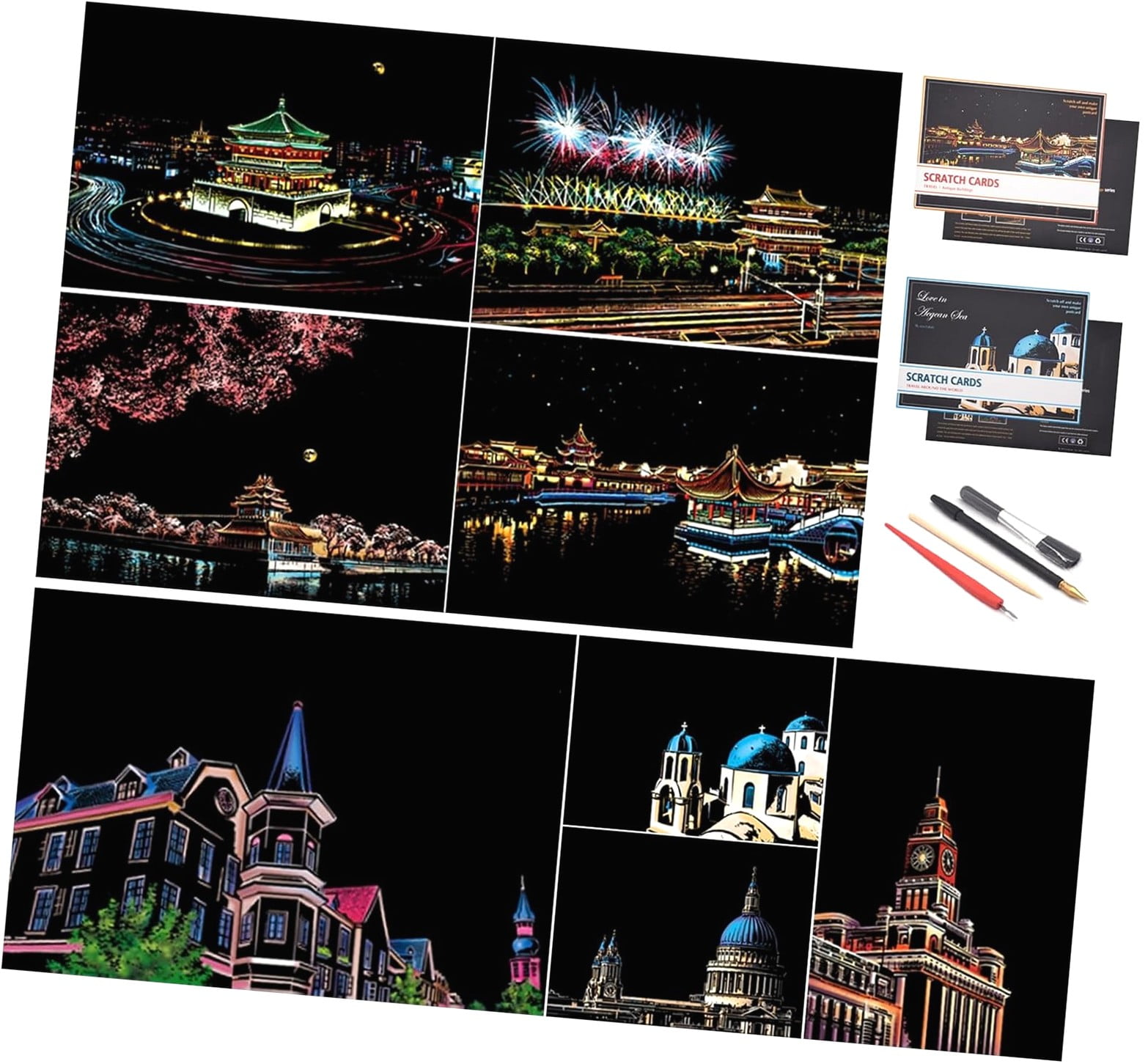 ANYWAY.GO Painting Scratch Paper By , City Series Night Scene,Scratch ...