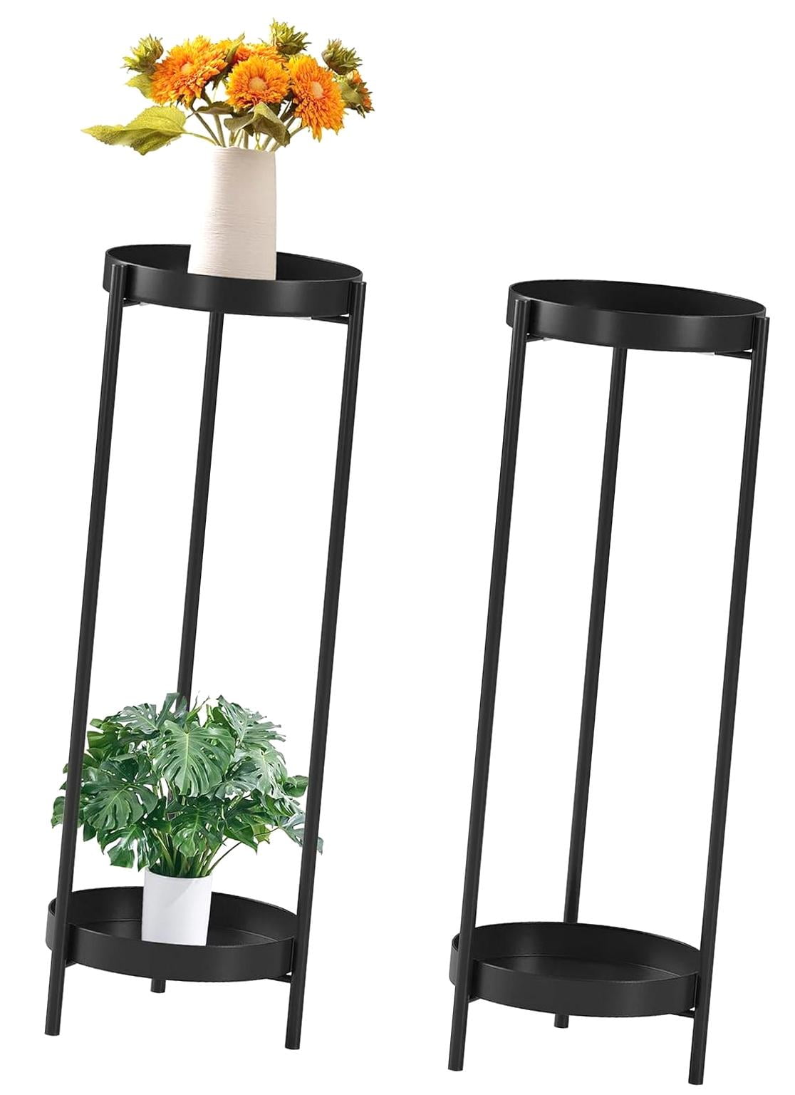 ANYWAY.GO Pair of 30-Inch Metal Tall Plant Stands for Indoor or Use – 2 ...