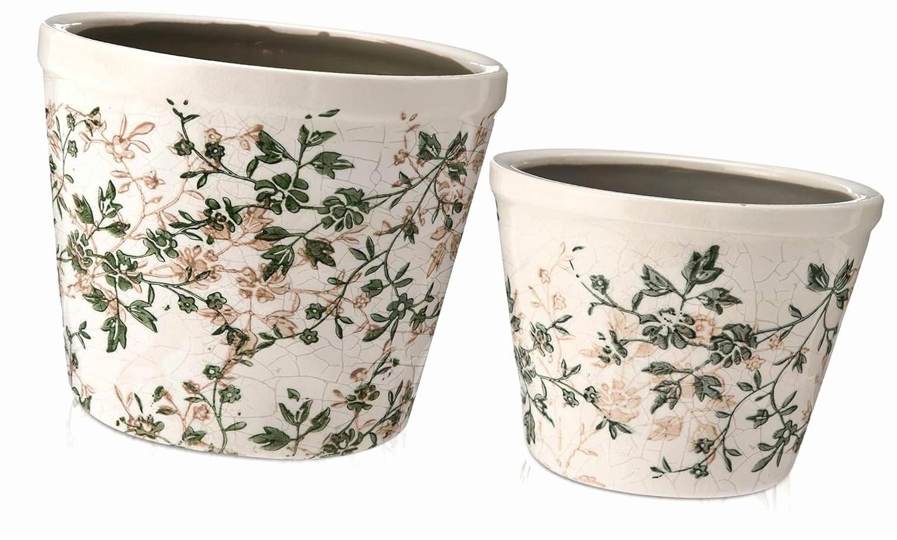 ANYWAY.GO Pair of 2 Ceramic Planters with Drainage Holes, 5.7/4.7 Inch ...