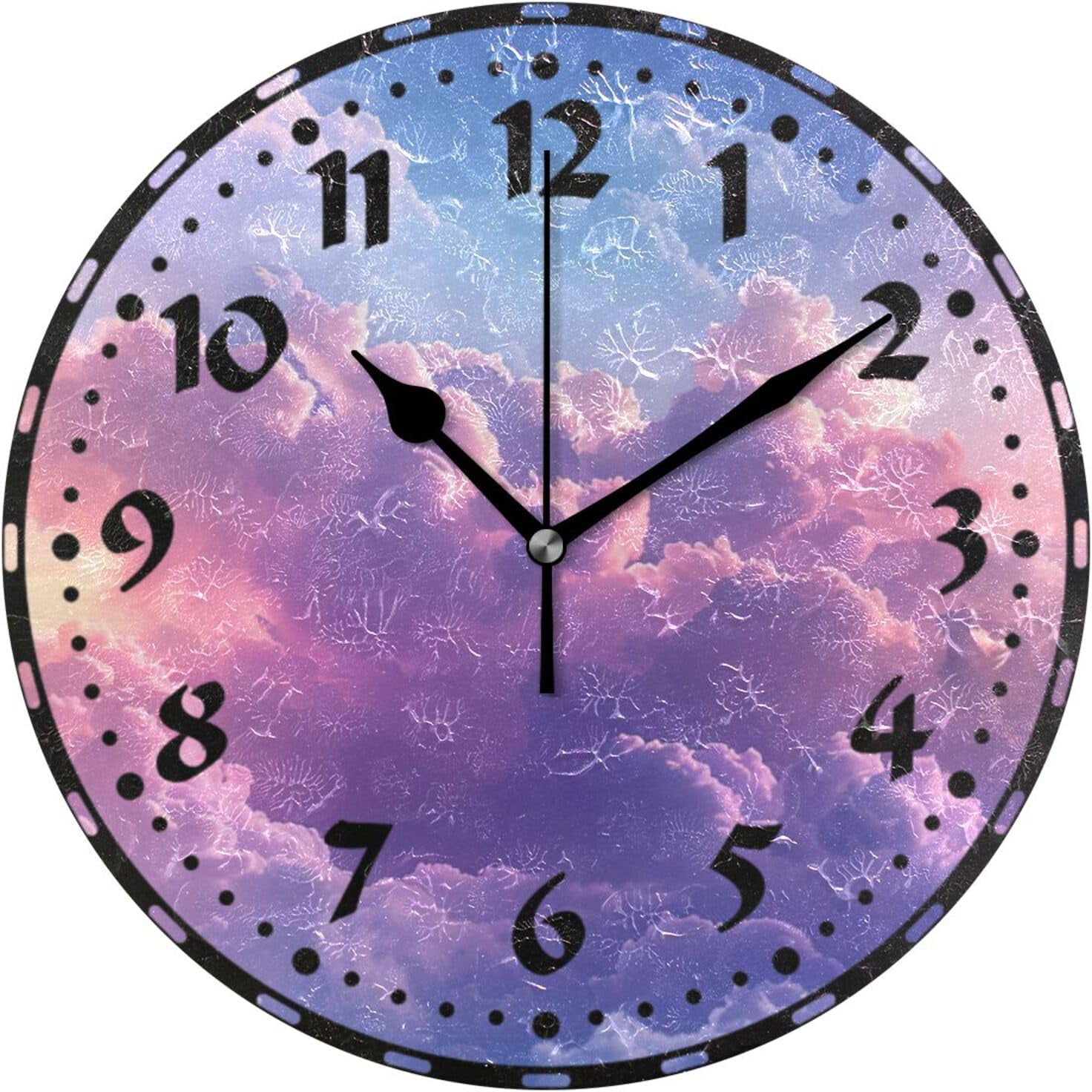 ANYWAY.GO Pastel Sky Pattern Wall Clock, Silent Non Ticking 10 Inch ...