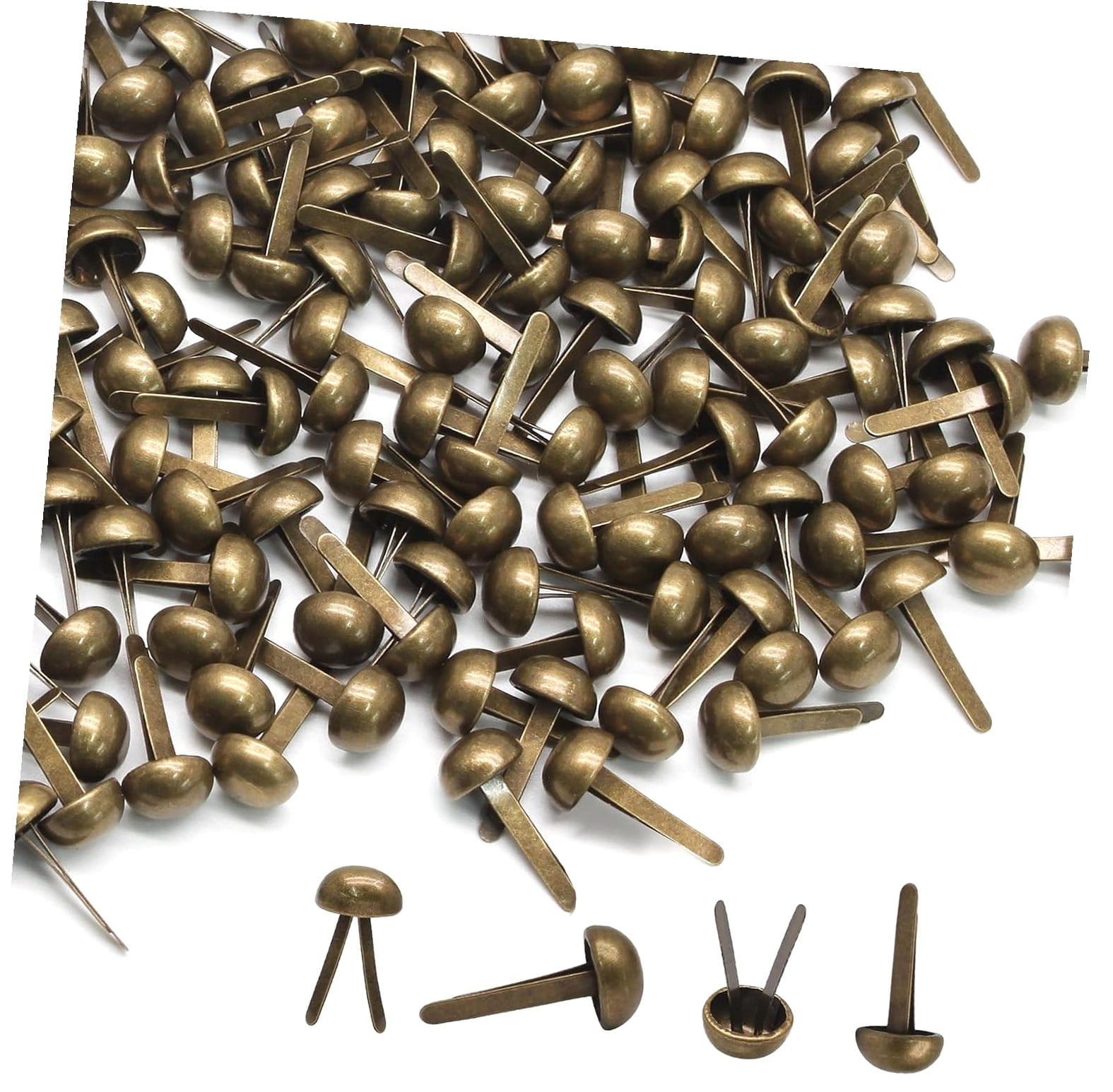 ANYWAY.GO Pcs 8 15mm Brads Paper Fasteners Bronze Tiny Brads Round ...