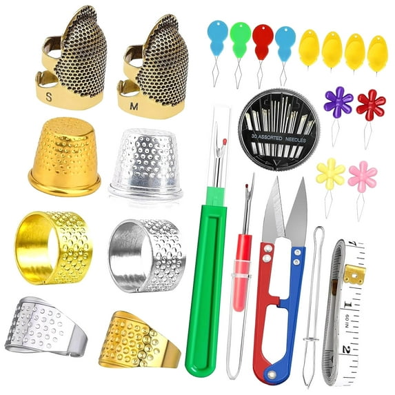 ANYWAY.GO Pcs Sewing Thimble Kit,thimbles for Hand Sewing，Needle ...