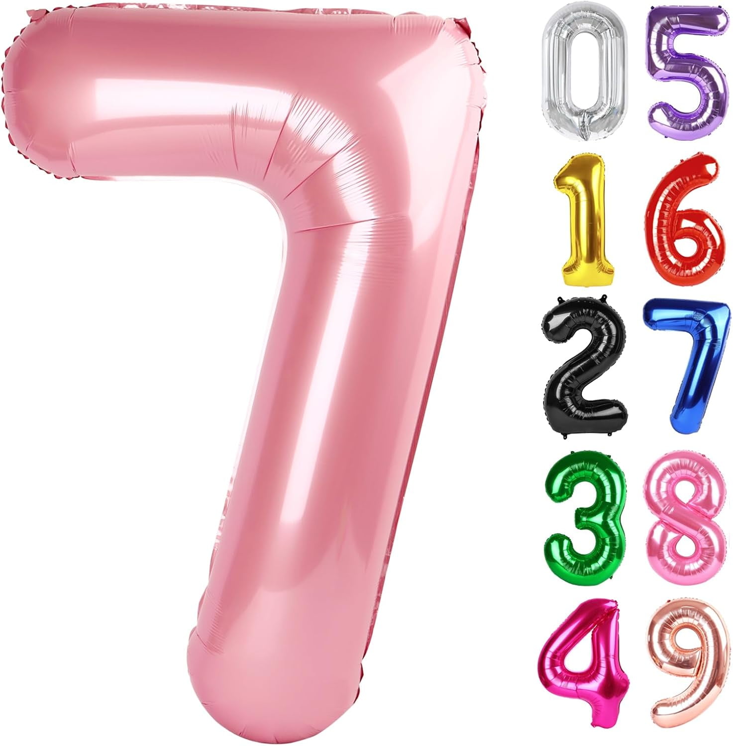 ANYWAY.GO Pearlescent Number 7 Balloon 40 Inch, 7th Birthday Party ...