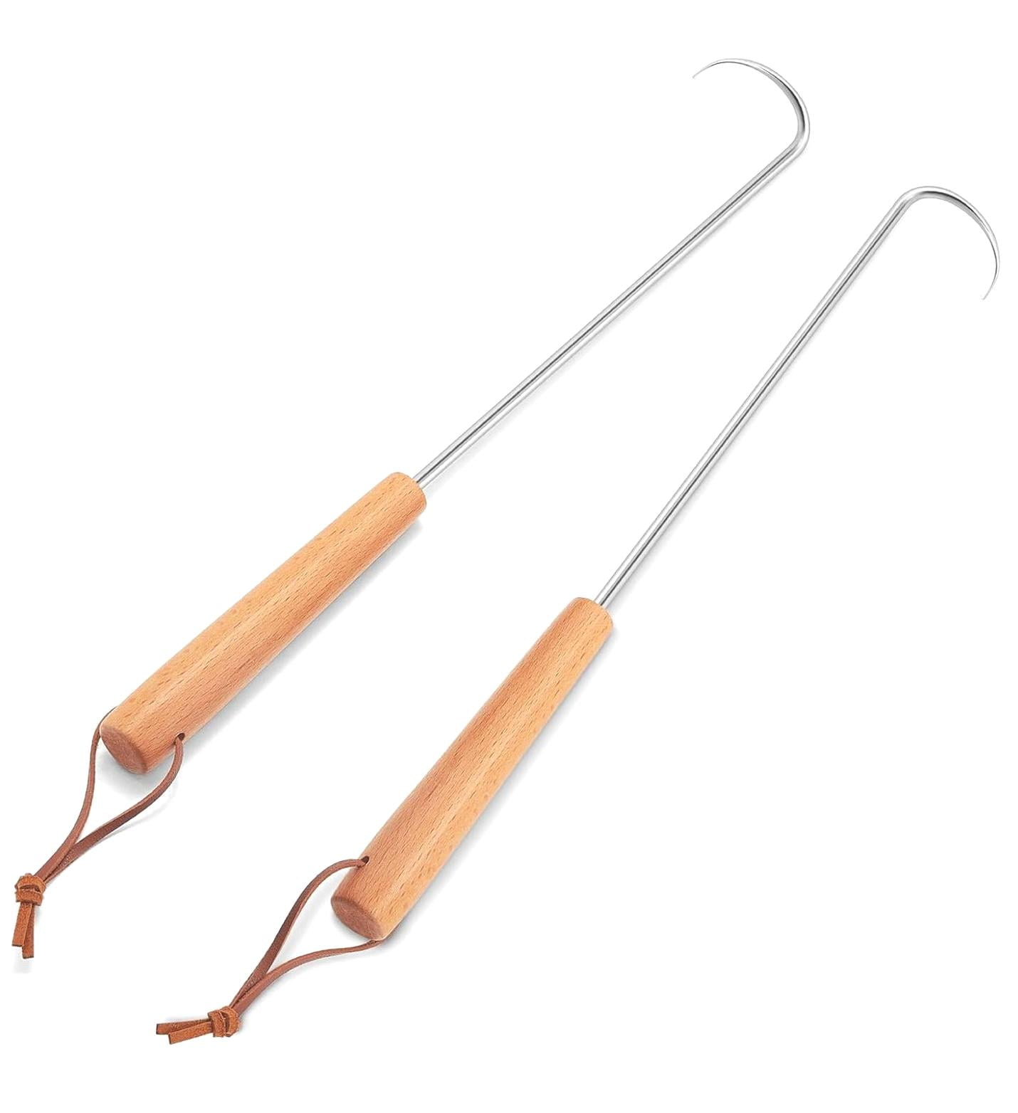 ANYWAY.GO Pigtail Food Flipper 2Pcs, 17Inch Meat Turner Hook, Stainless ...