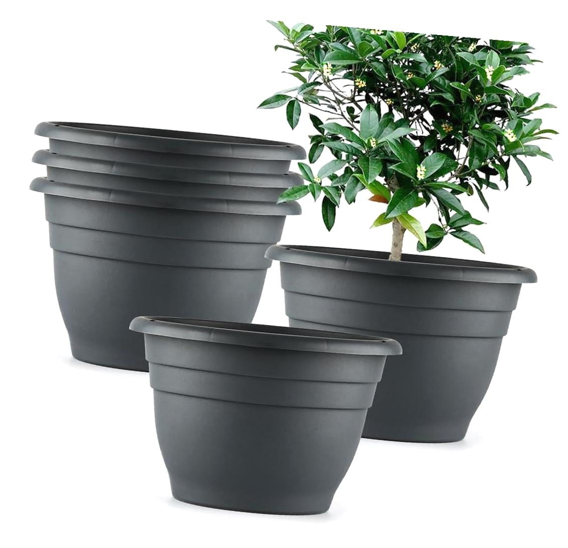 ANYWAY.GO Plant Pots Set of 5, 10" Outside Diameter Pots, 8.5" Inner ...