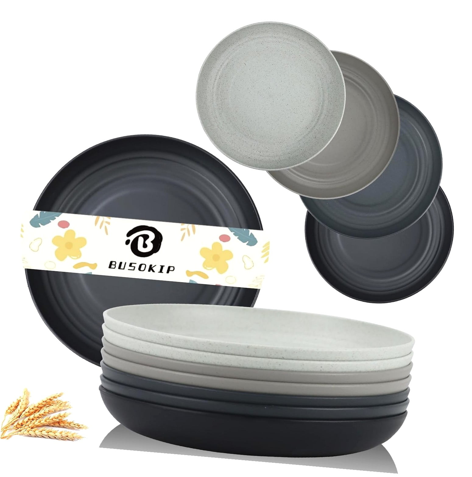 ANYWAY.GO Plates 10 Inch Dinner Plates Set of 8, and Unbreakable ...