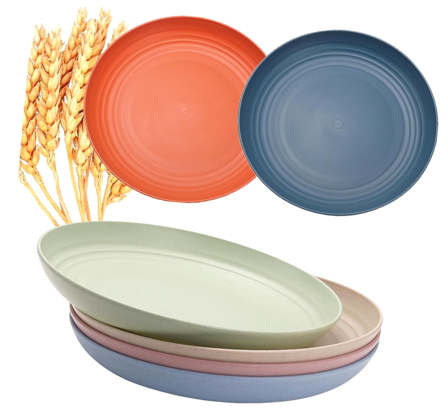 ANYWAY.GO Plates, Unbreakable Dinner Plates Set, 7.9-inch Deep Dinner ...