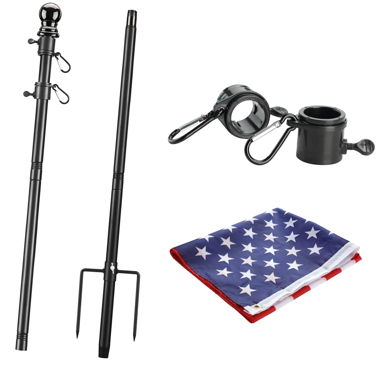 ANYWAY.GO Poles for Ground Installation, 8.2FT Telescoping Pole Set for ...