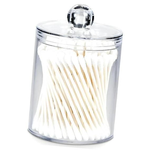 ANYWAY.GO Qtip Dispenser Apothecary Jars Bathroom Qtip Holder Storage ...