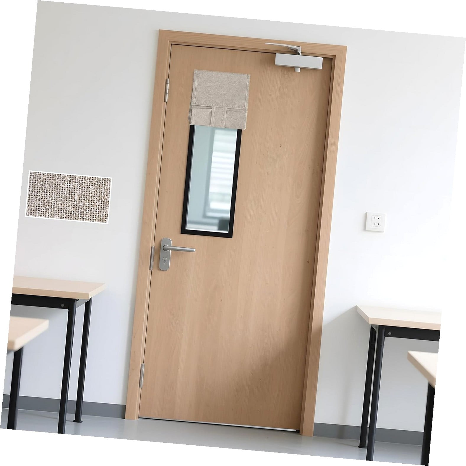 ANYWAY.GO RYB 100% Linen Classroom Door Window Cover for Side Window ...