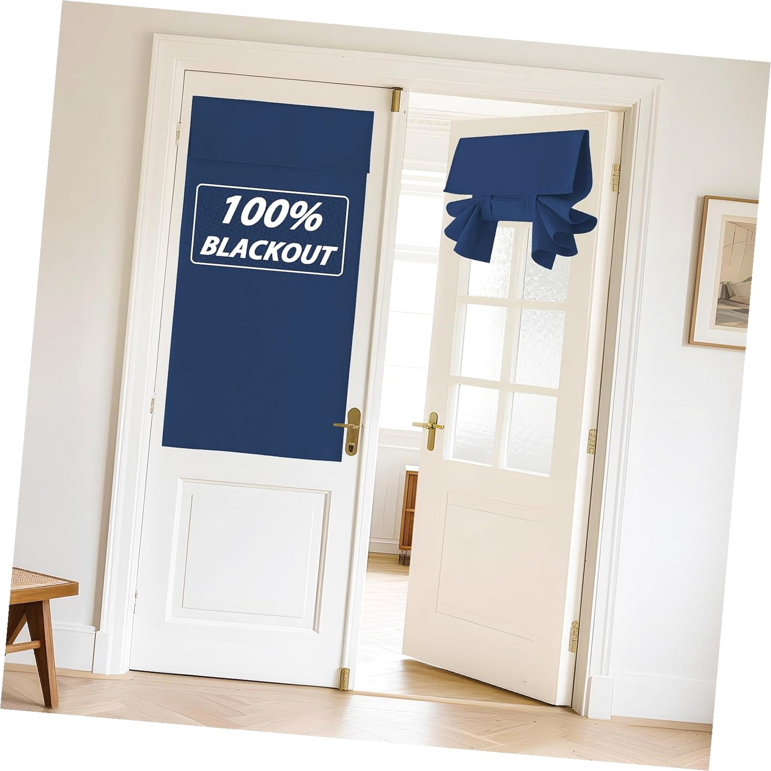 ANYWAY.GO RYB 100% Linen Door Window Curtains, 30 40, 1 Panel, Navy ...