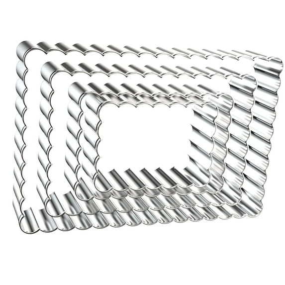 ANYWAY.GO Rectangle Cookie Cutter Set with Scalloped Assorted Sizes 5 ...