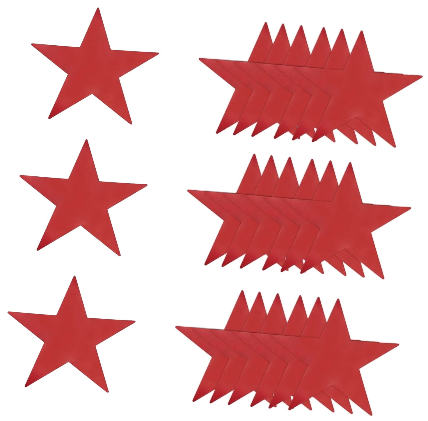 ANYWAY.GO Red Stars Cutouts Decoration, 24 Pcs 6" Double Printed Paper ...