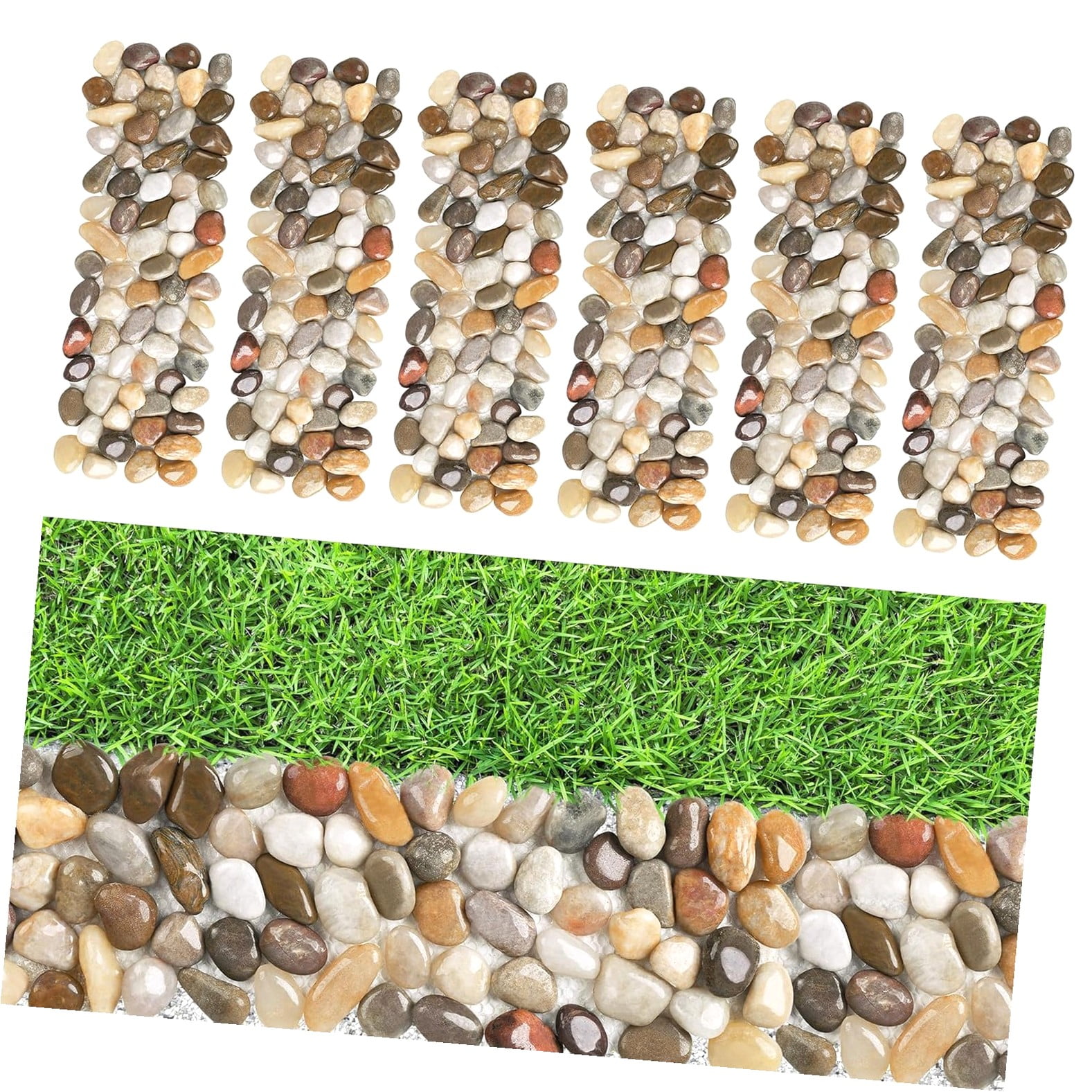 ANYWAY.GO River Stepping Stones for Walkway, 6 Pieces 12" 4" Rectangle ...