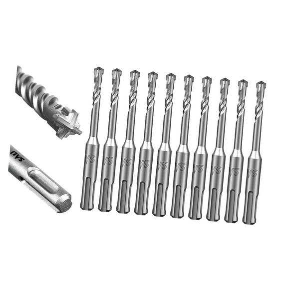 ANYWAY.GO SDS Plus Drill Bit 10 Pcs 1/4"*4" Concrete Drill Bit Kit ...